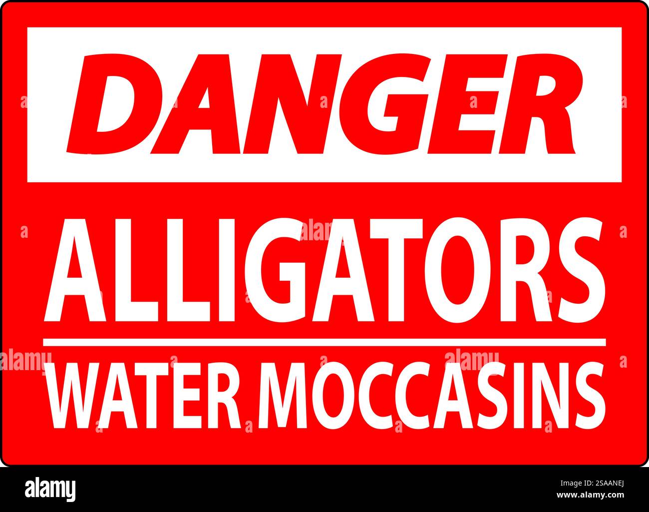 Danger Sign Alligators - Water Moccasins Stock Vector Image & Art - Alamy
