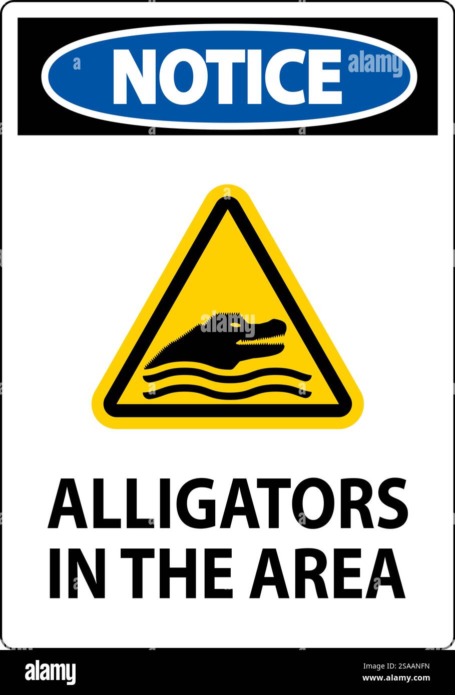 Notice Alligators In The Area Sign Stock Vector Image & Art - Alamy