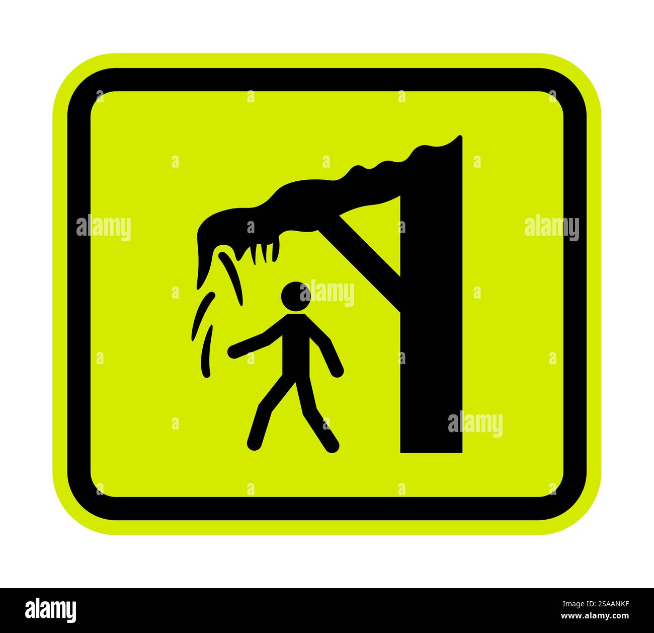 Ice Warning Sign Watch Out For Falling Ice And Snow Symbol Stock Vector ...