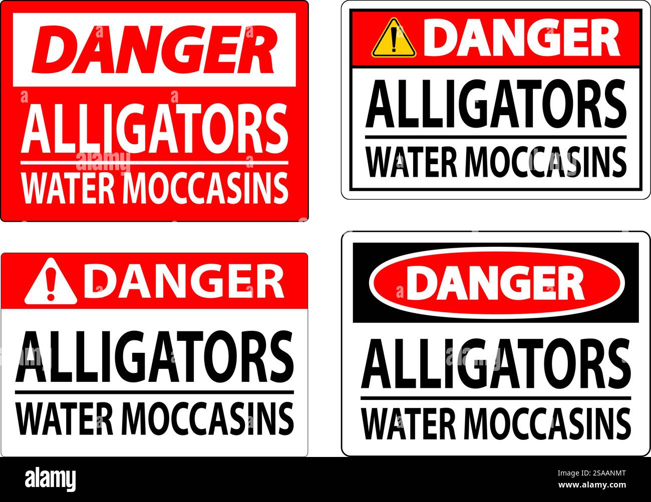 Danger alligator sign Cut Out Stock Images & Pictures - Alamy