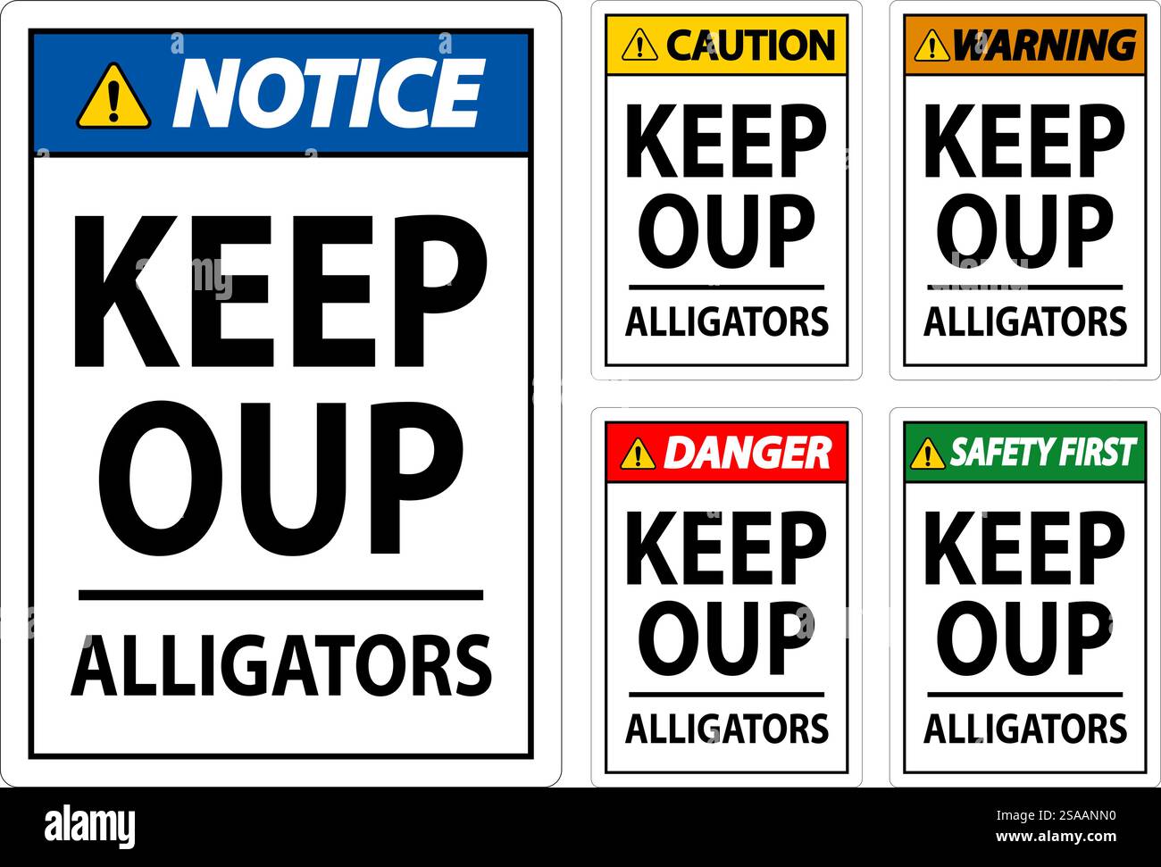 Alligator Warning Sign: Danger Keep Out - Alligators Stock Vector Image ...