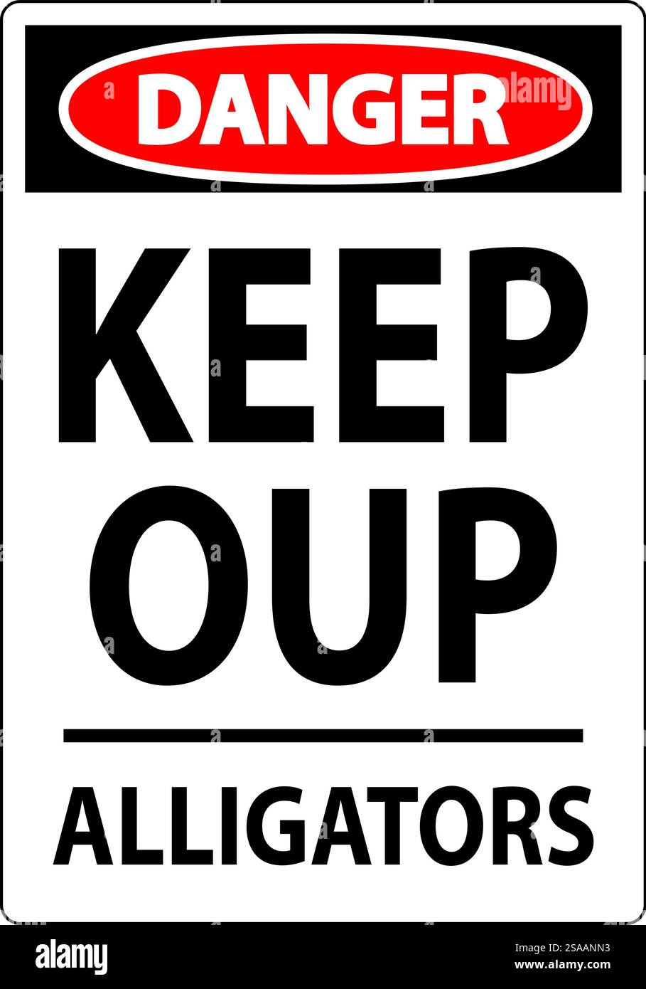Alligator Warning Sign Danger Keep Out - Alligators Stock Vector Image ...