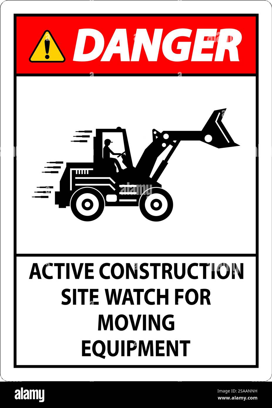 Construction Area Sign Danger - Active Construction Site, Watch For ...