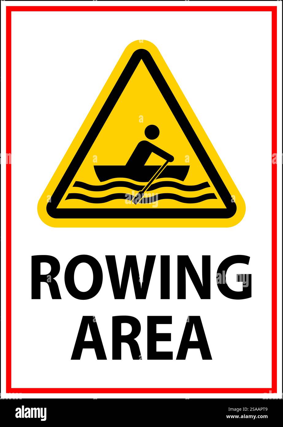 Water Safety Sign Warning - Rowing Area Stock Vector Image & Art - Alamy