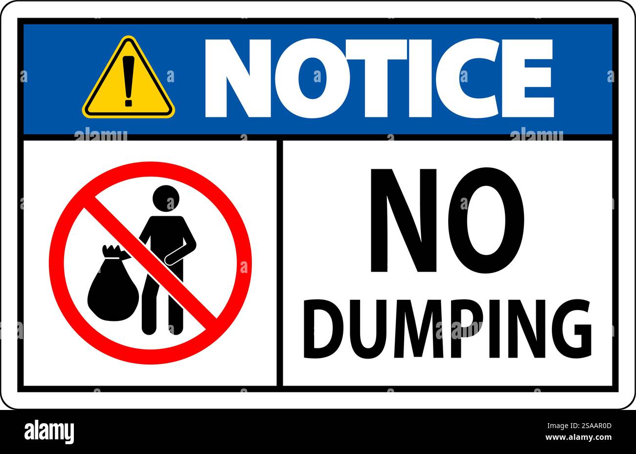 Notice No Dumping Sign Stock Vector Image & Art - Alamy