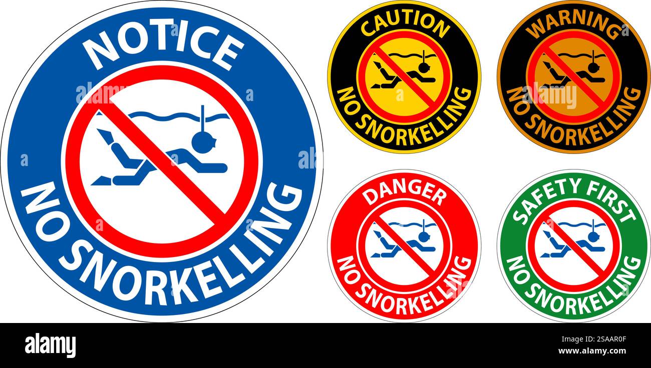 Water Safety Sign Attention, No Snorkeling Stock Vector Image & Art - Alamy
