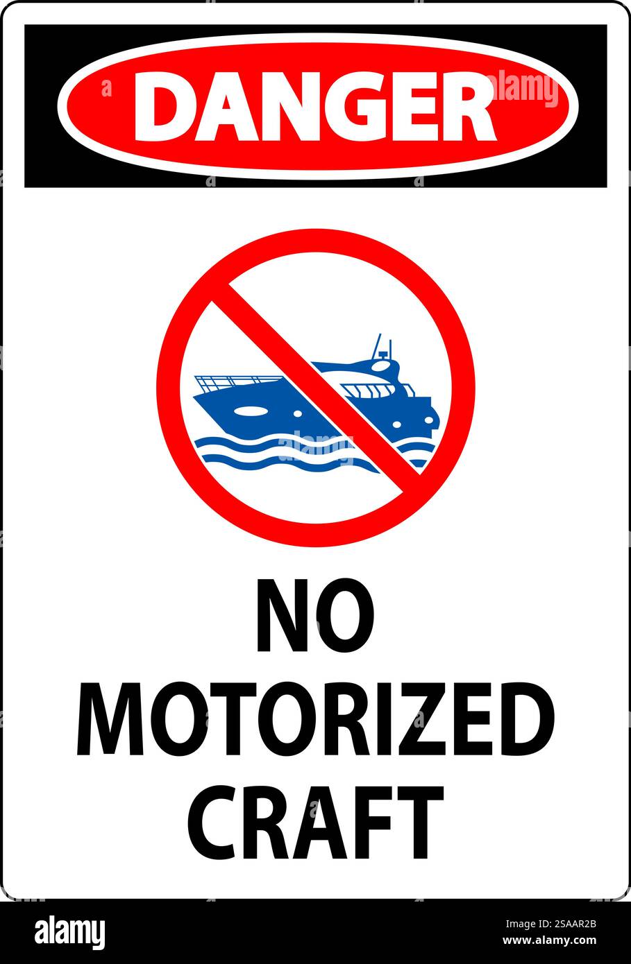Water Safety Sign Attention, No Motorized Craft Stock Vector Image ...