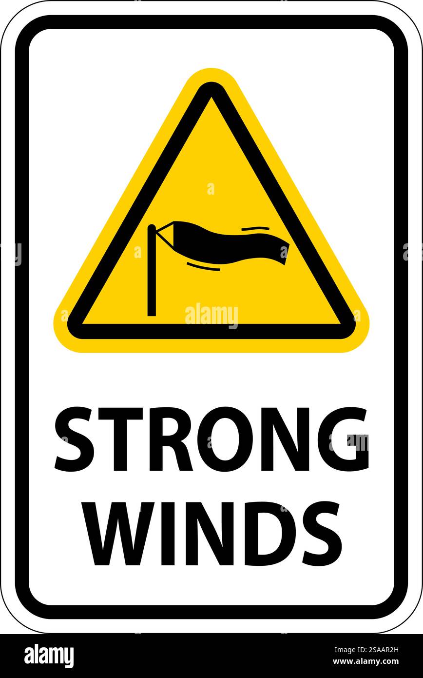 Water Safety Sign Warning - Strong Winds Stock Vector Image & Art - Alamy