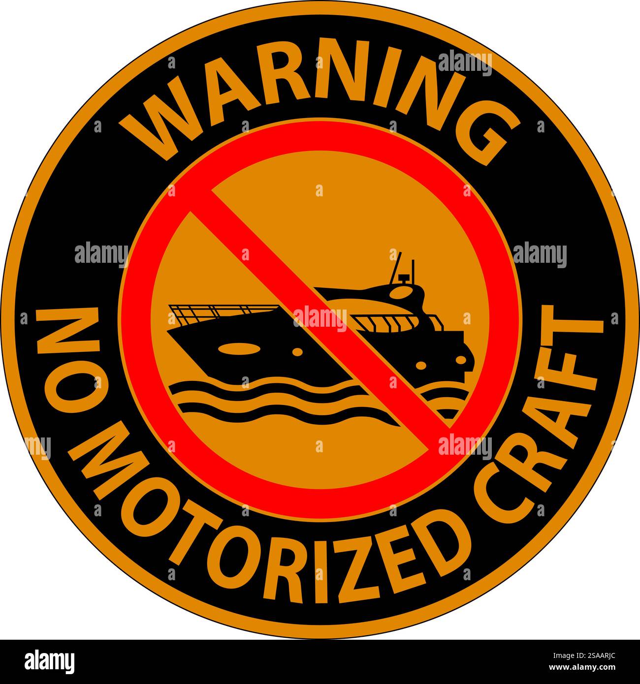 Water Safety Sign Attention, No Motorized Craft Stock Vector Image ...