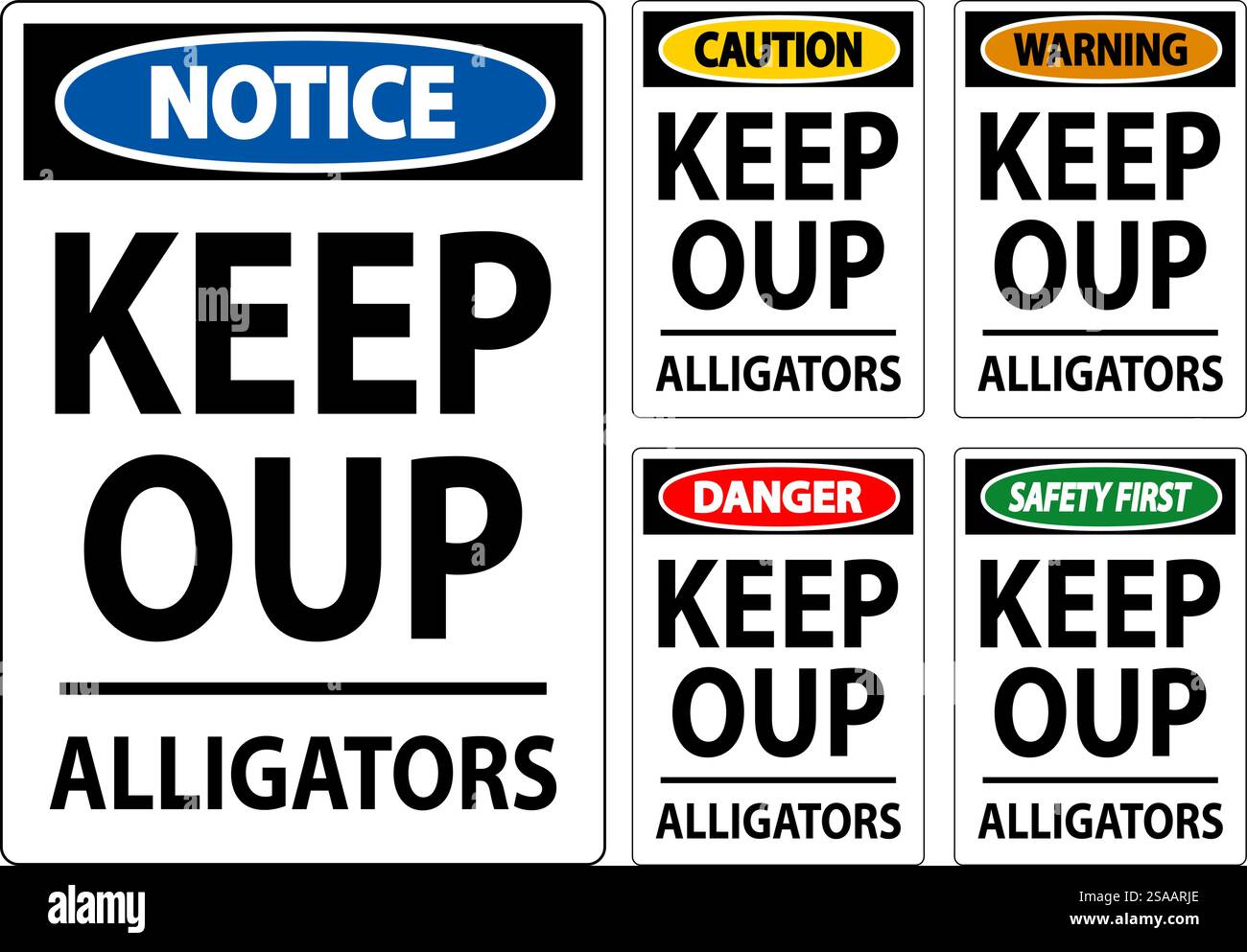 Alligator Warning Sign: Danger Keep Out - Alligators Stock Vector Image ...