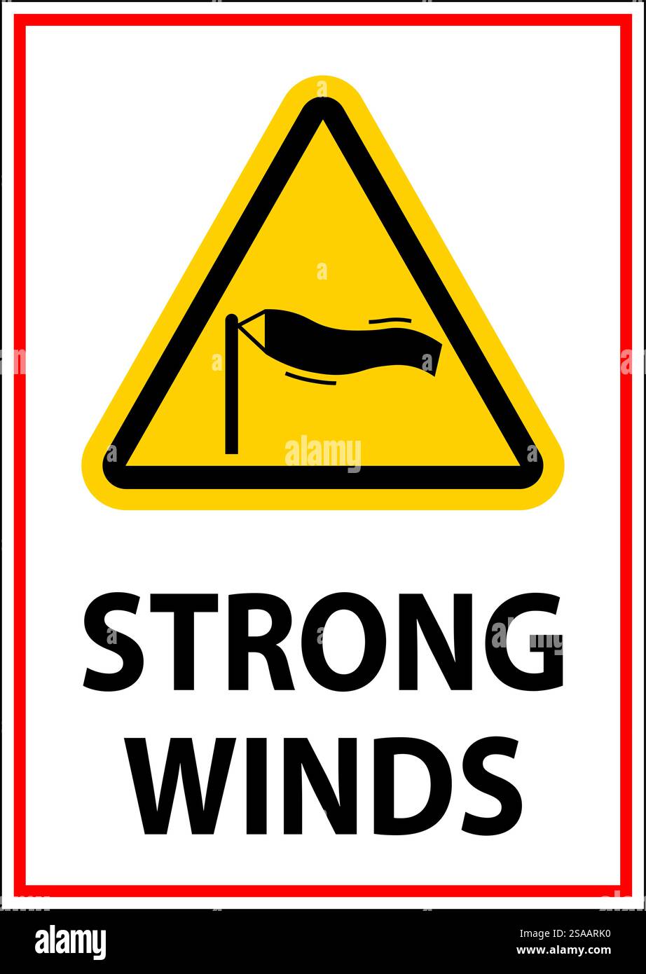 Water Safety Sign Warning - Strong Winds Stock Vector Image & Art - Alamy