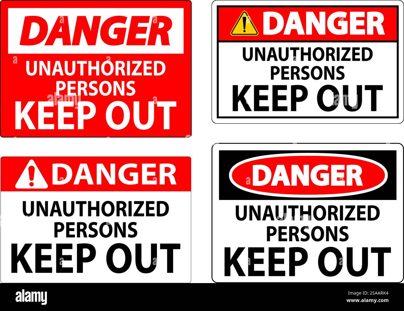 Warning sign danger no trespassing Cut Out Stock Images & Pictures - Alamy