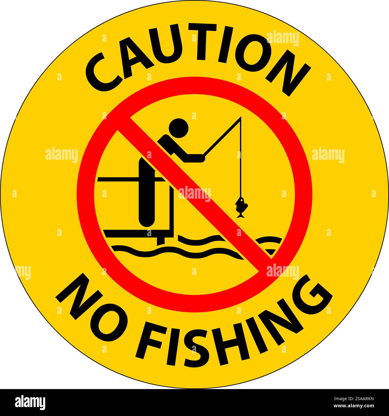 Water Safety Sign Caution, No Fishing Stock Vector Image & Art - Alamy