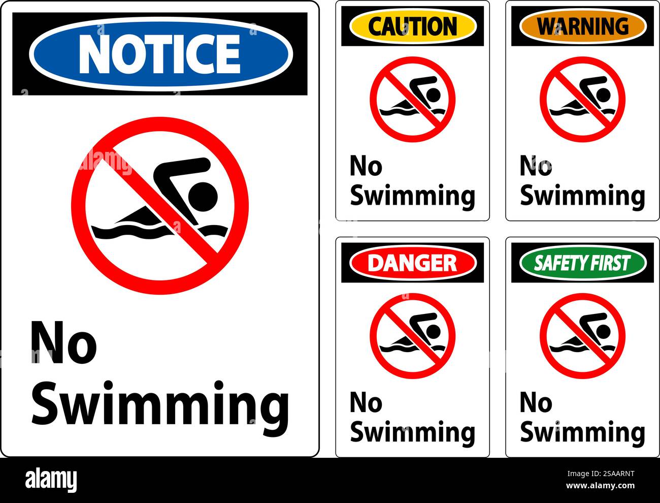 Danger Sign No Swimming Stock Vector Image & Art - Alamy