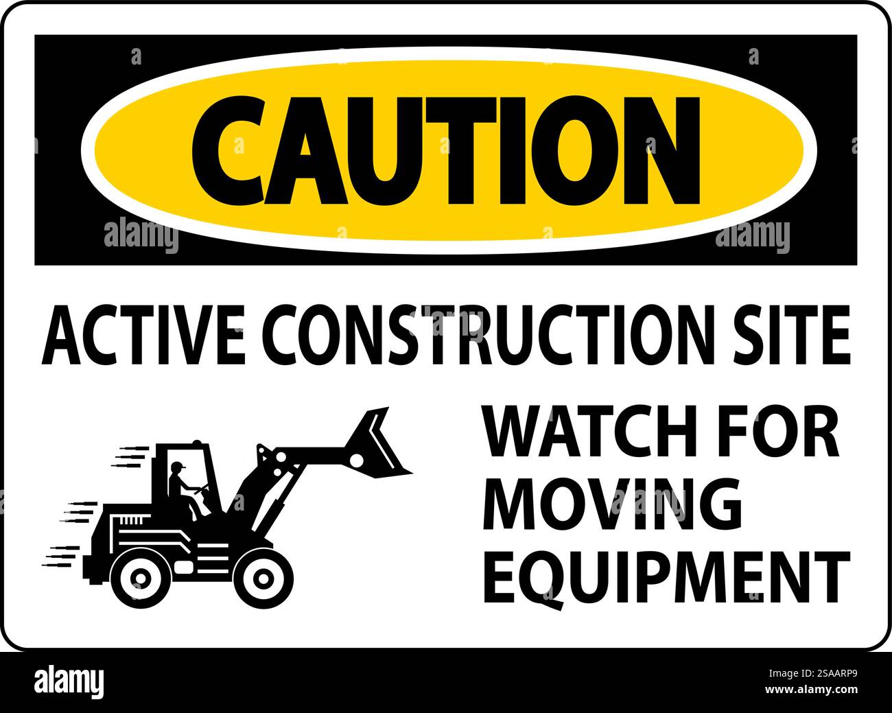 Construction Area Sign Caution - Active Construction Site, Watch For ...