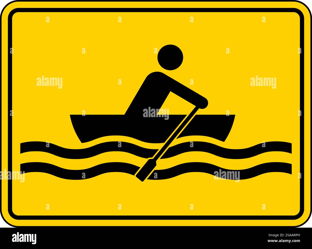 Water Safety Sign Warning - Rowing Area Stock Vector Image & Art - Alamy