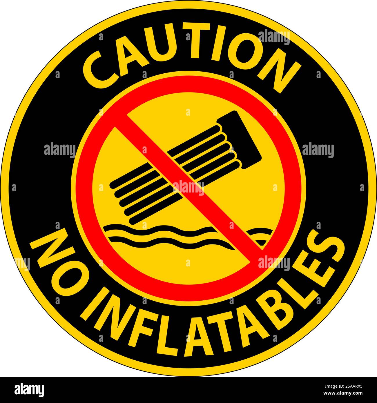 Water Safety Sign Attention, No Inflatables Stock Vector Image & Art ...