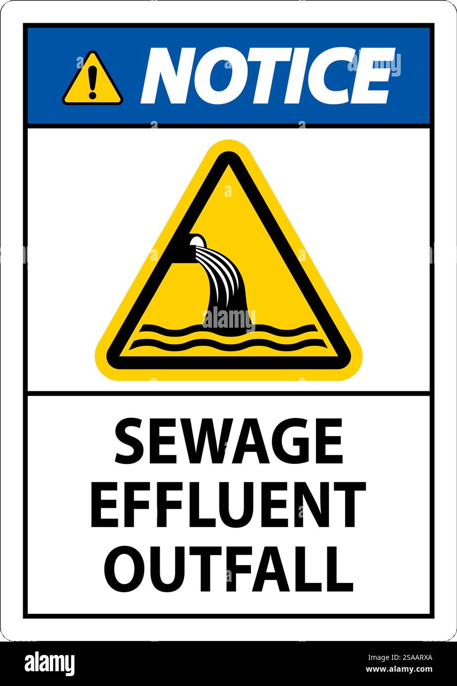Water Safety Sign Notice - Sewage Effluent Outfall Stock Vector Image ...