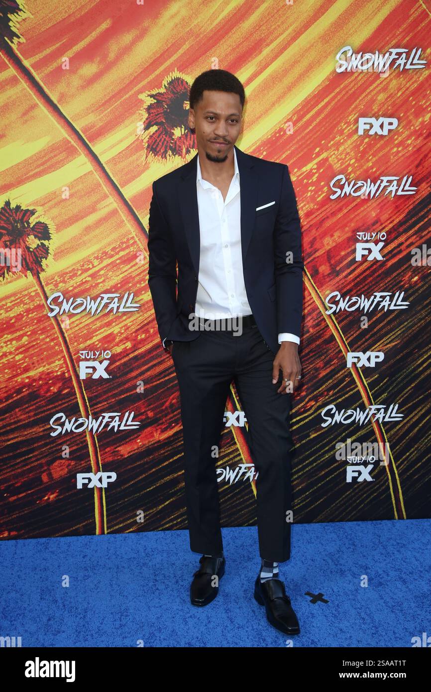 Calvin Clausell Jr. arrive at the premiere of FX's "Snowfall" Season 3 ...