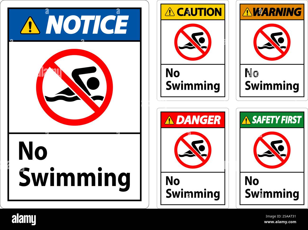 Danger Sign No Swimming Stock Vector Image & Art - Alamy