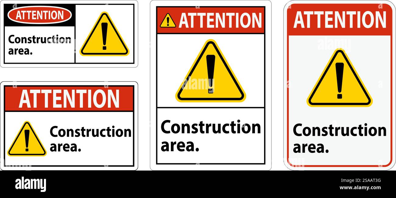 Attention Sign Construction Area Stock Vector Image & Art - Alamy