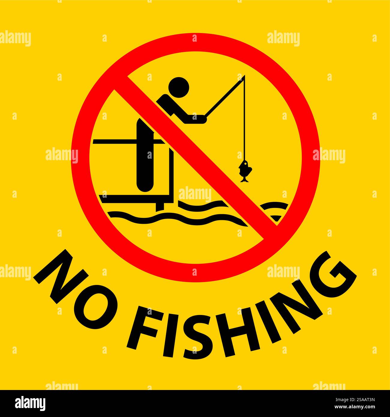 Water Safety Sign Attention, No Fishing Stock Vector Image & Art - Alamy