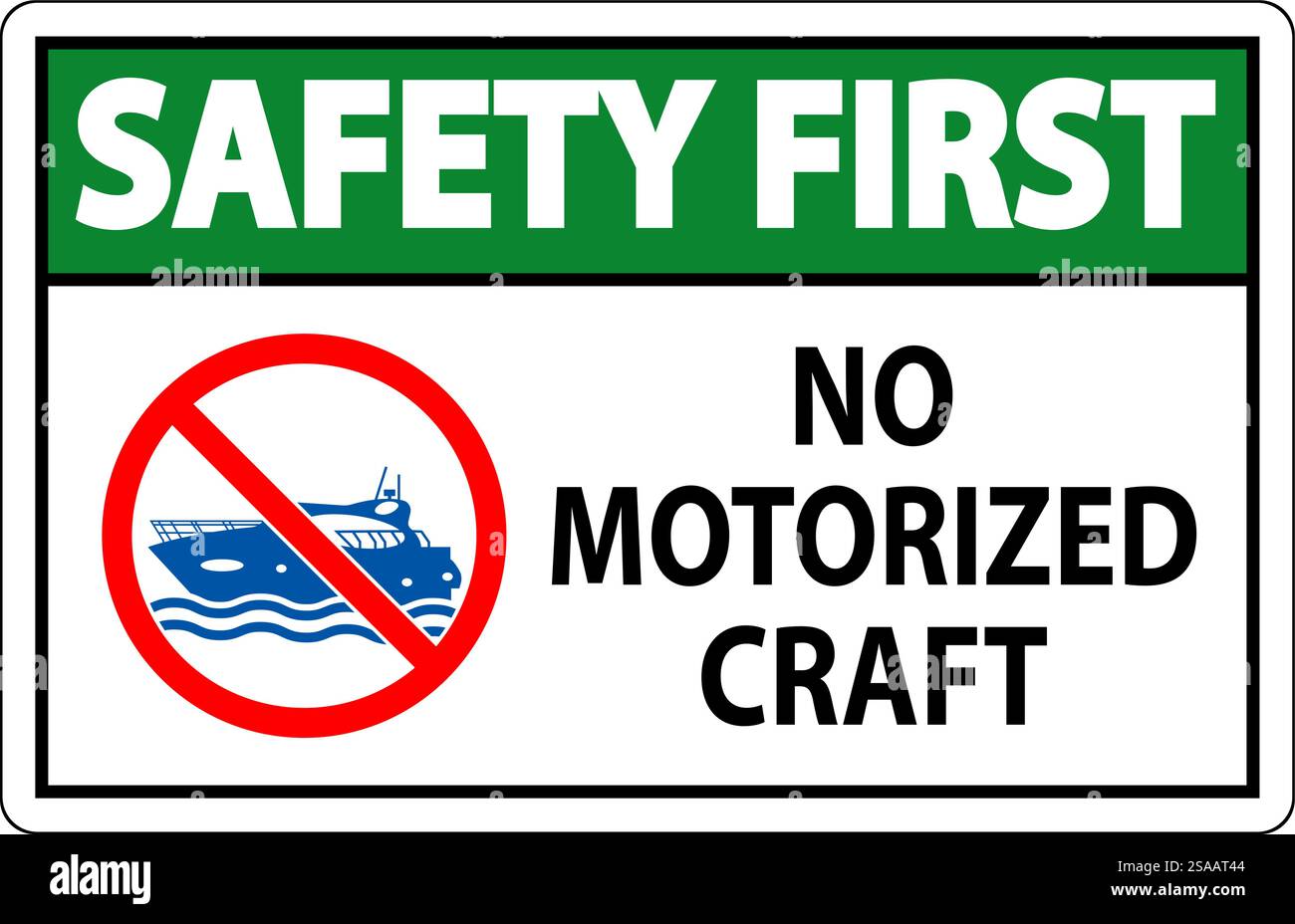 Water Safety Sign Attention, No Motorized Craft Stock Vector Image ...