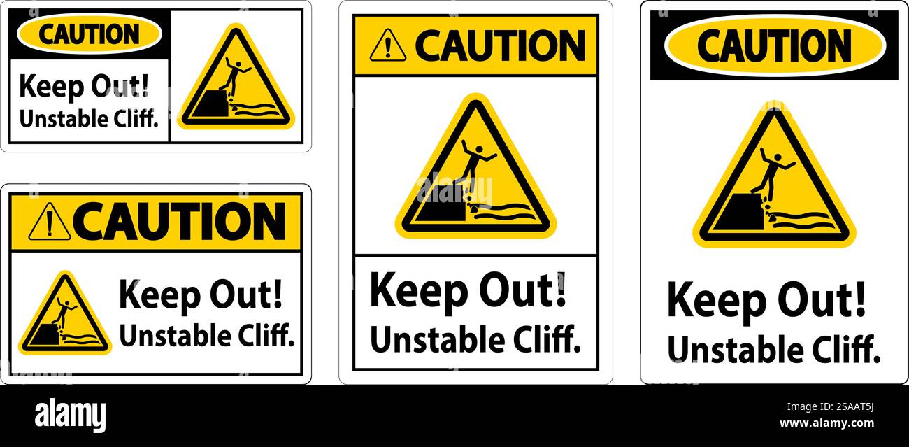 Unstable ground sign Stock Vector Images - Alamy