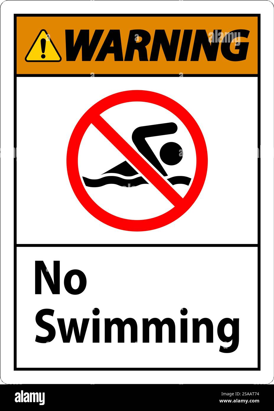 Warning Sign No Swimming Stock Vector Image & Art - Alamy
