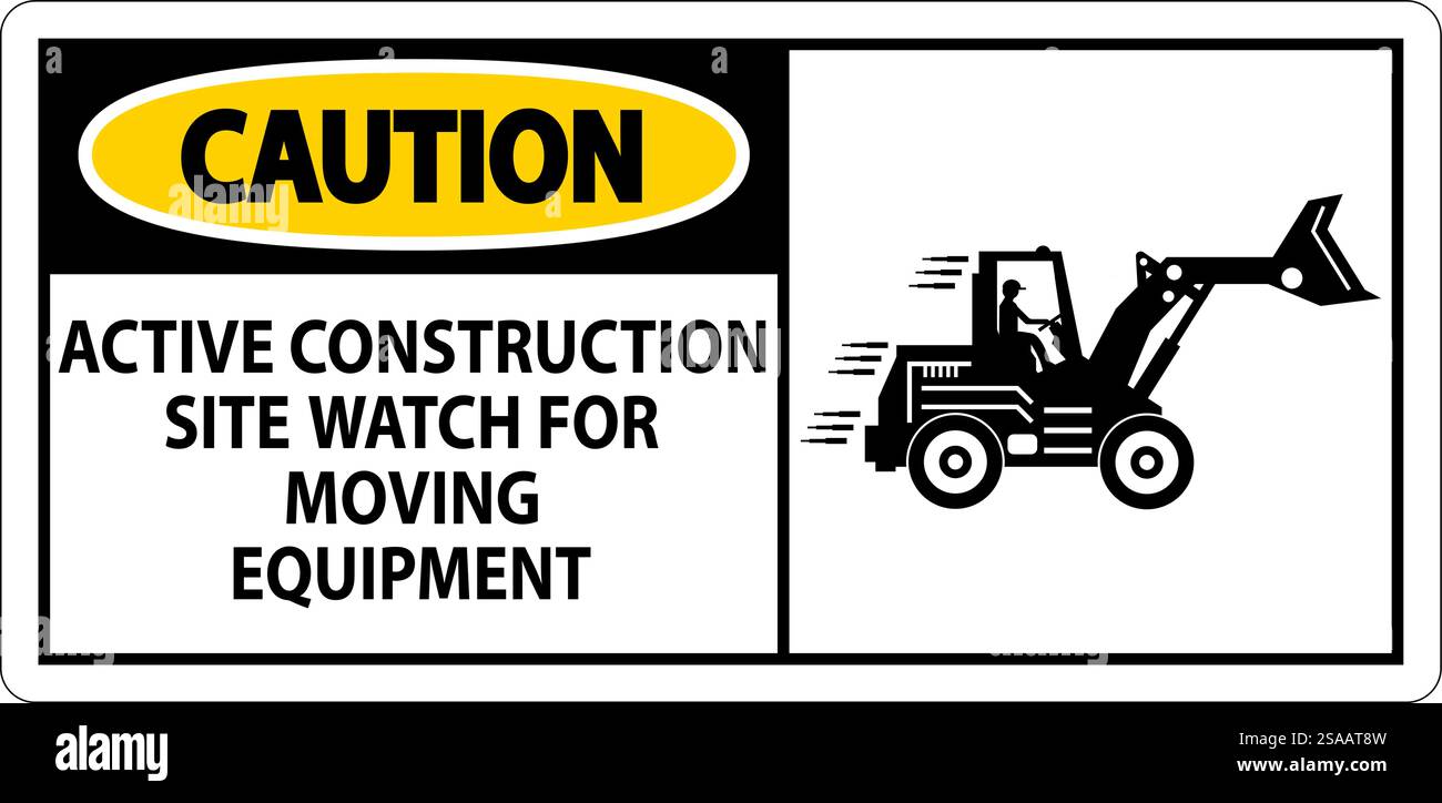 Construction Area Sign Caution - Active Construction Site, Watch For ...