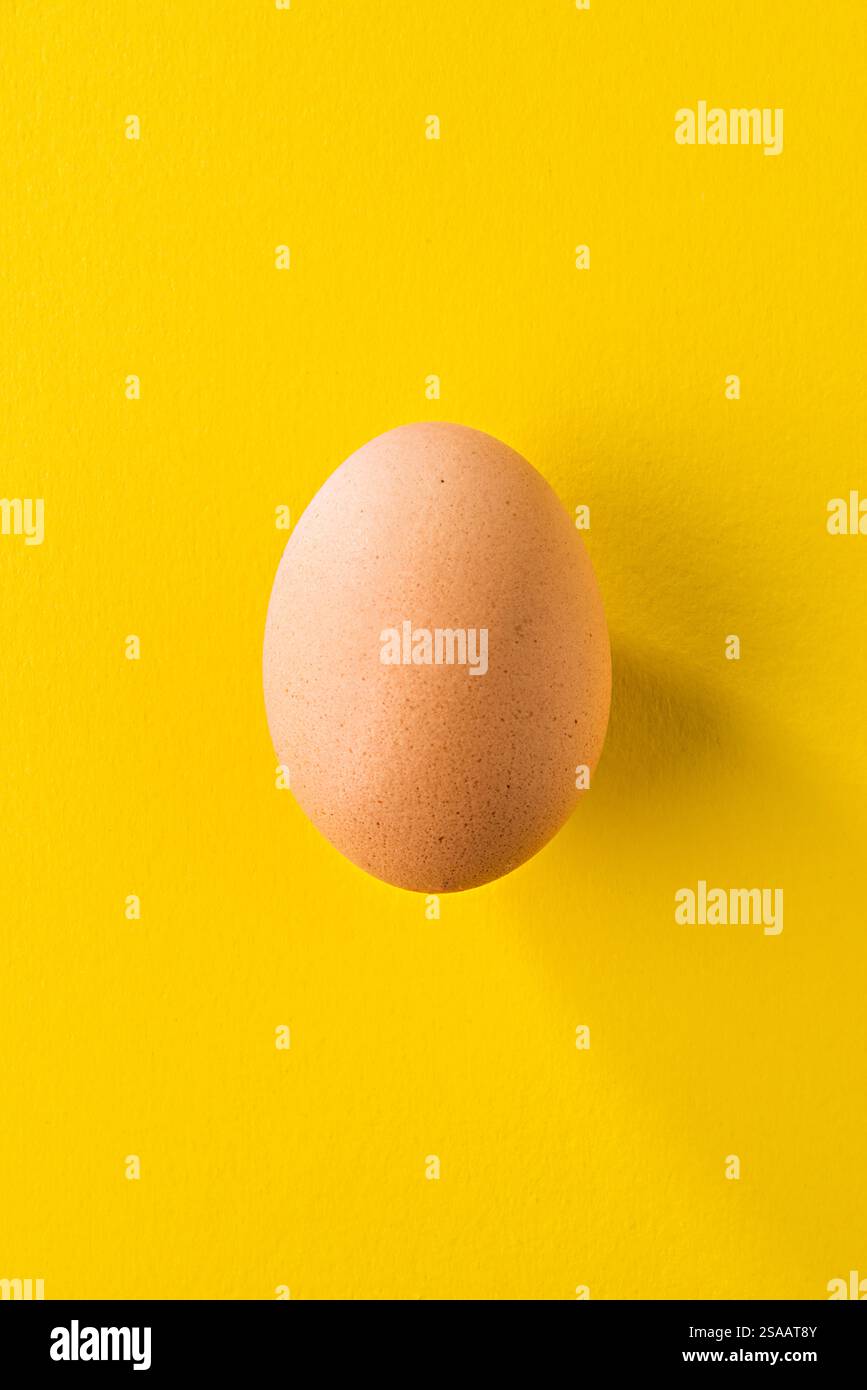 still-life of an egg on a yellow screen Stock Photo - Alamy