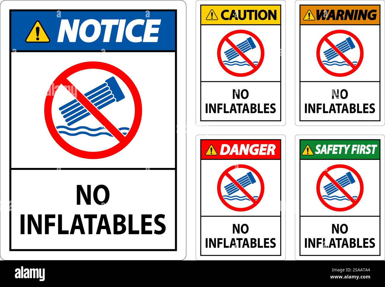 Water Safety Sign Attention, No Inflatables Stock Vector Image & Art ...