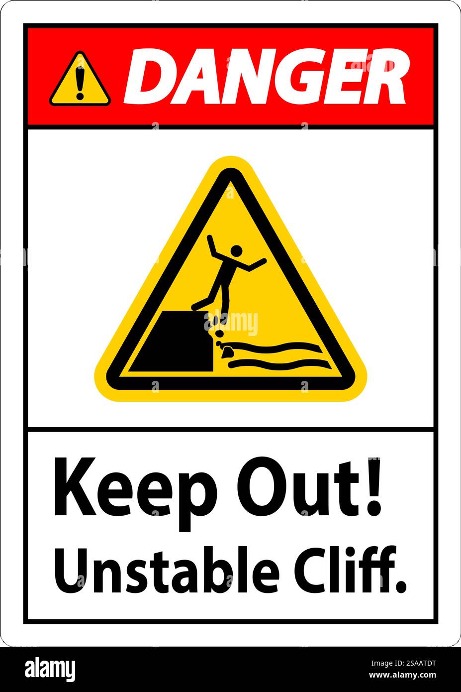 Beware dangerous cliffs Stock Vector Images - Alamy