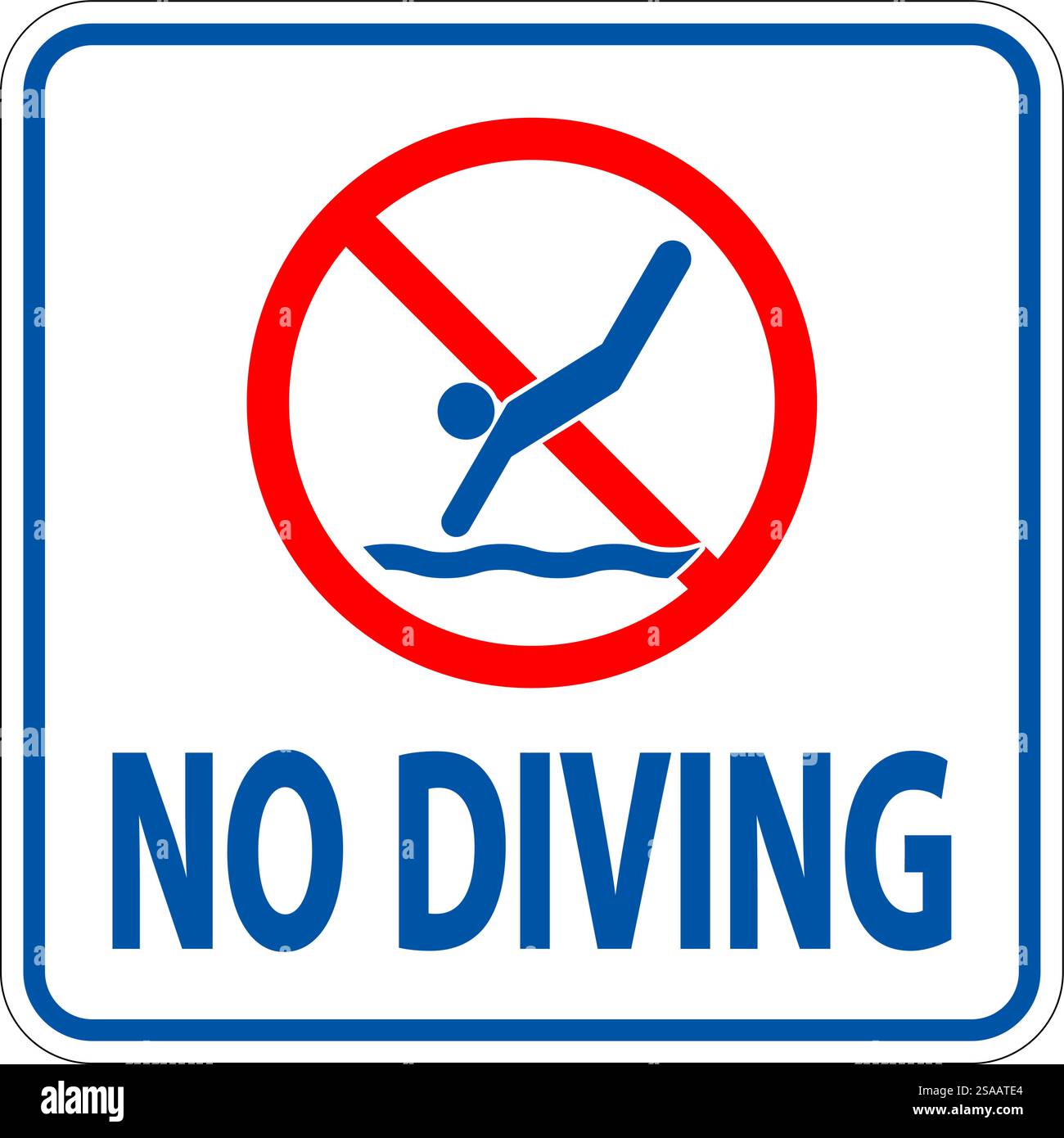 Do Not Dive Pool Safety Sign No Diving Stock Vector Image & Art - Alamy