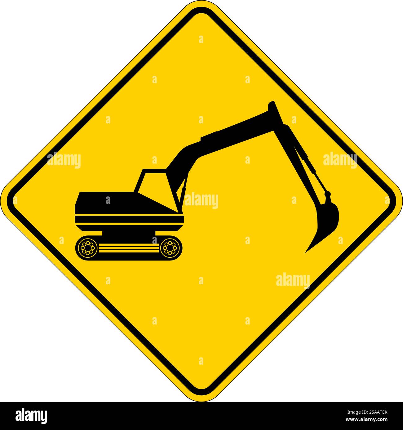 Warning excavator sign Stock Vector Image & Art - Alamy