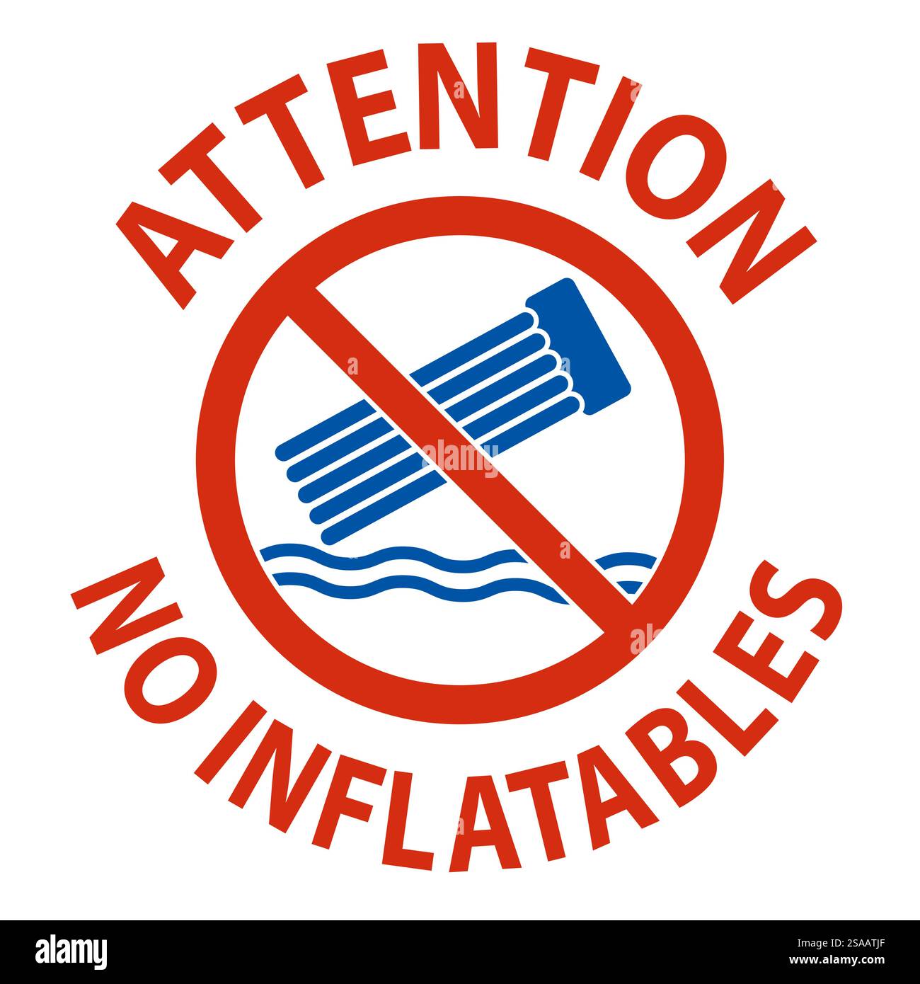Water Safety Sign Attention, No Inflatables Stock Vector Image & Art ...