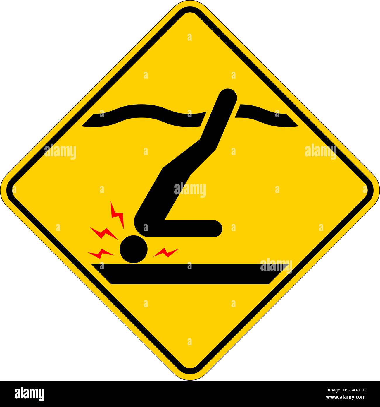 Water Safety Sign Warning - Shallow Water Stock Vector Image & Art - Alamy