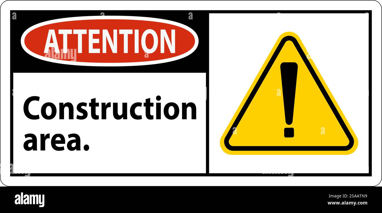 Attention Sign Construction Area Stock Vector Image & Art - Alamy