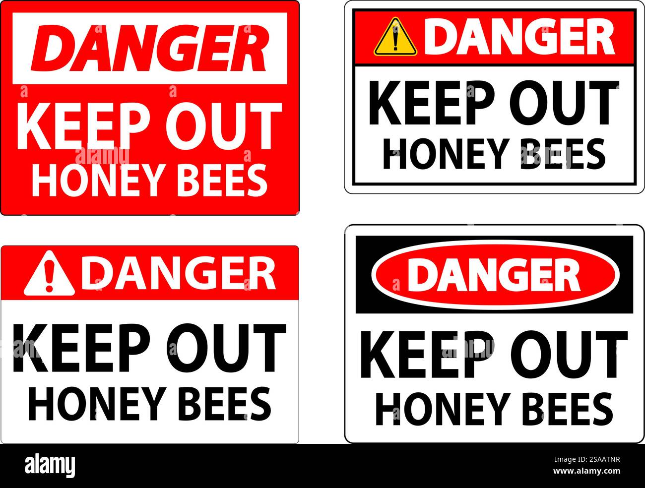 Danger Sign Keep Out - Honey Bees Stock Vector Image & Art - Alamy