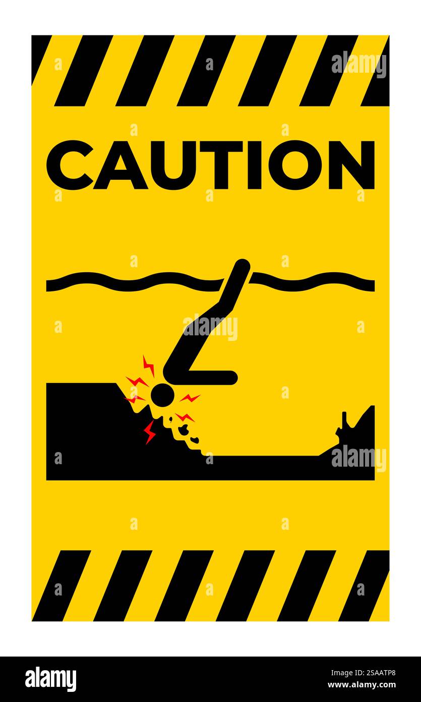 Water Safety Sign Warning - Submerged Objects Stock Vector Image & Art ...