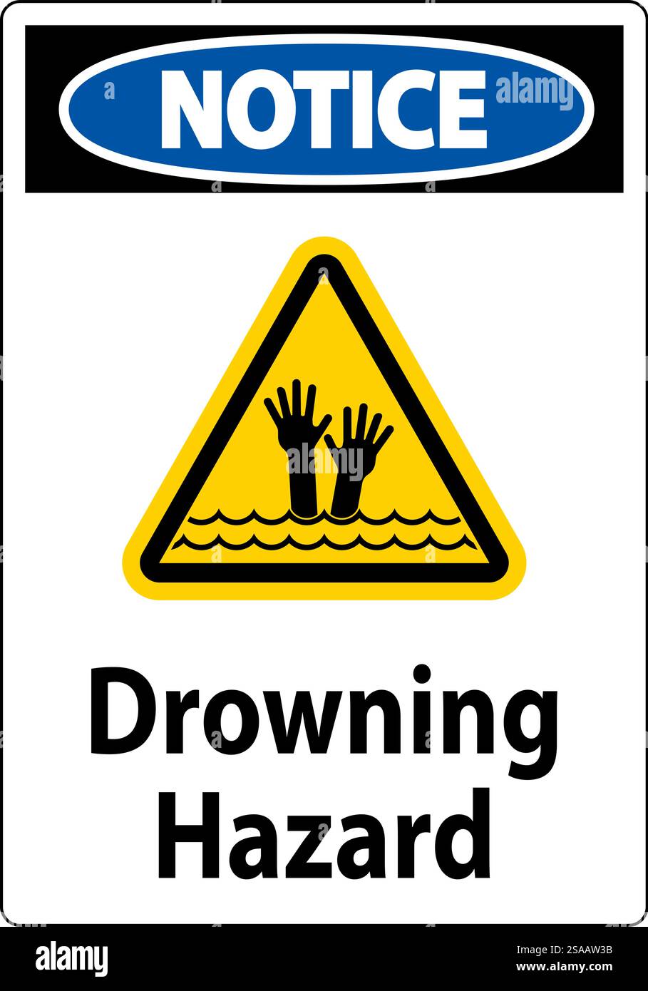Beach Safety Sign Notice - Drowning Hazard Stock Vector Image & Art - Alamy
