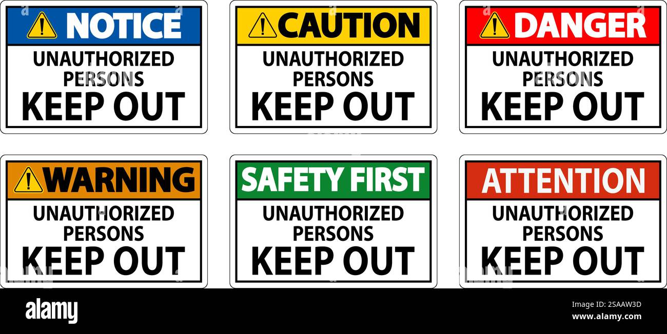 No unauthorized entrance sign Stock Vector Images - Alamy