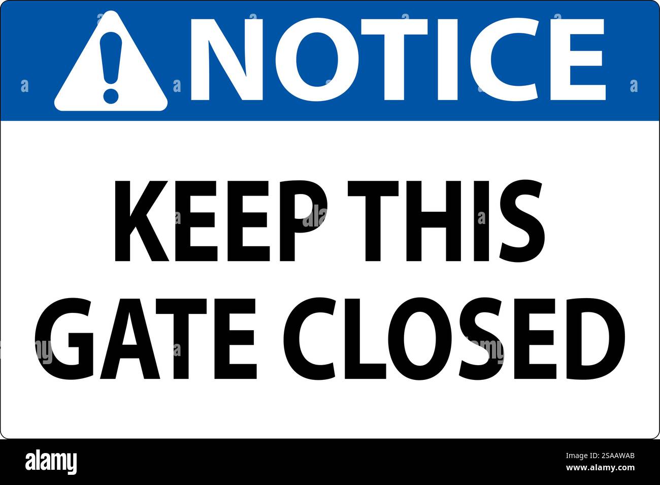 Notice Sign Keep This Gate Closed Stock Vector Image & Art - Alamy