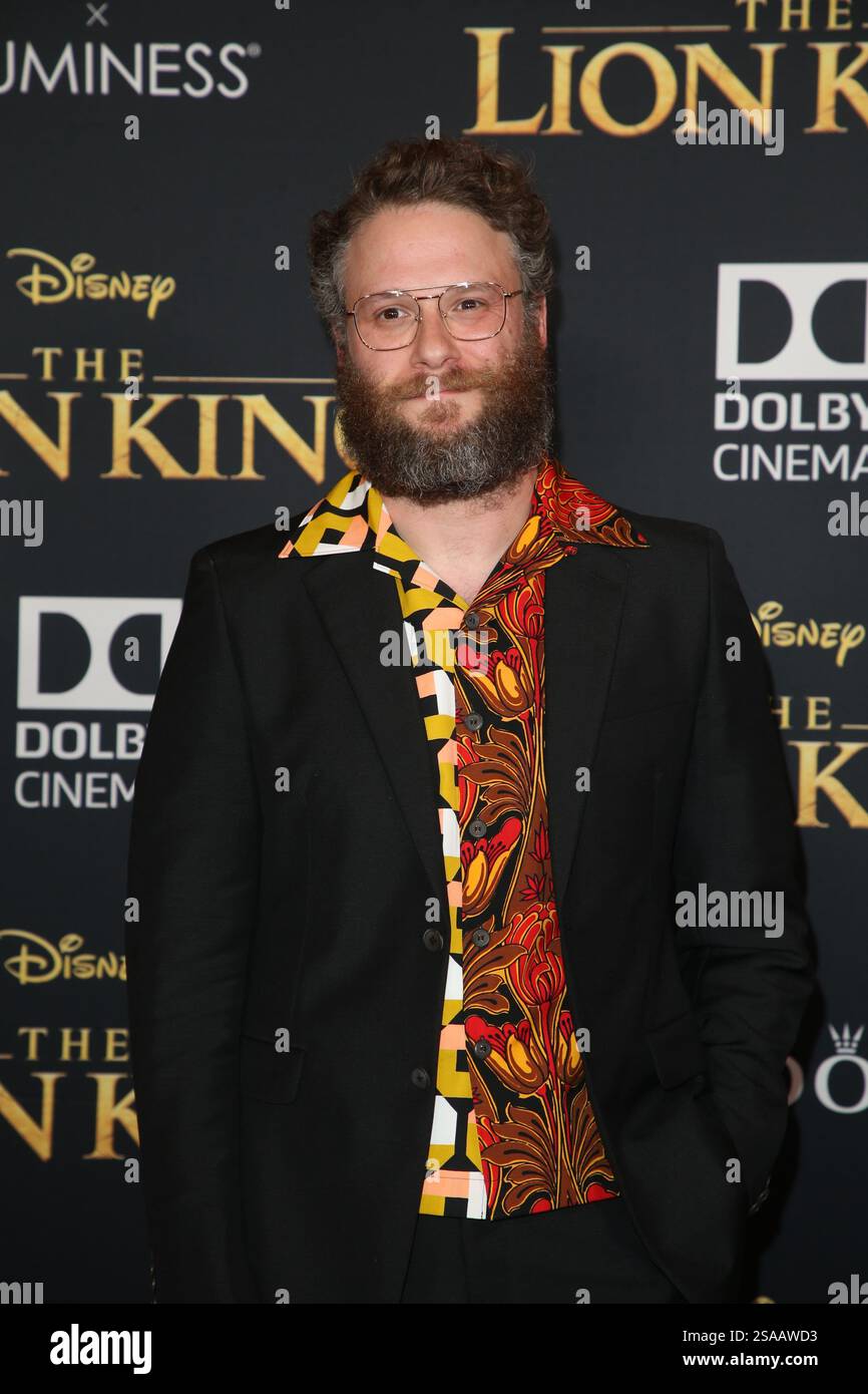 Seth Rogen arrives at The Lion King' film premiere at Dolby Theatre Los ...