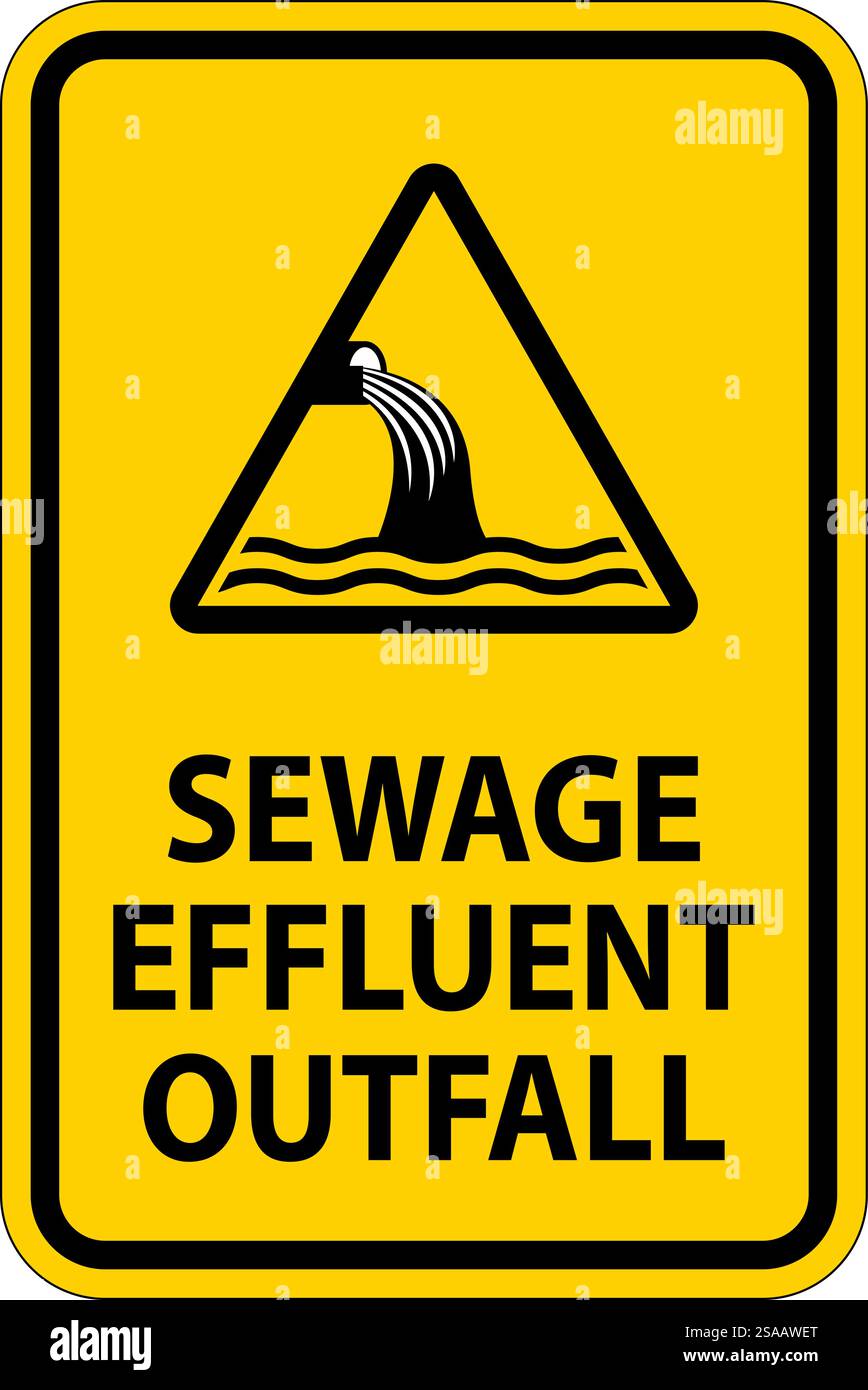 Water Safety Sign Warning - Sewage Effluent Outfall Stock Vector Image ...