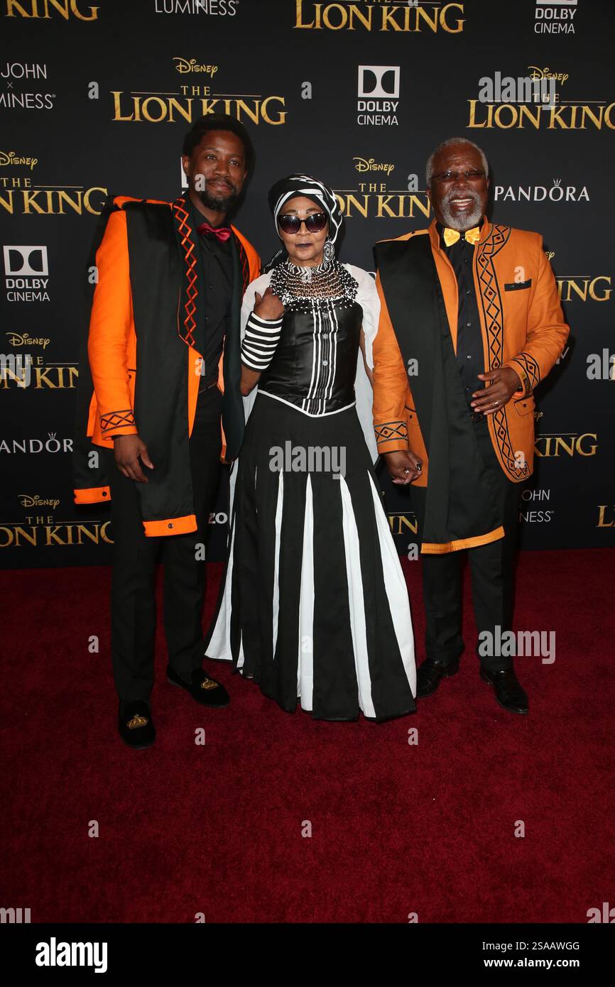 Atandwa Kani, Mandi Kani and John Kani arrives at The Lion King' film ...