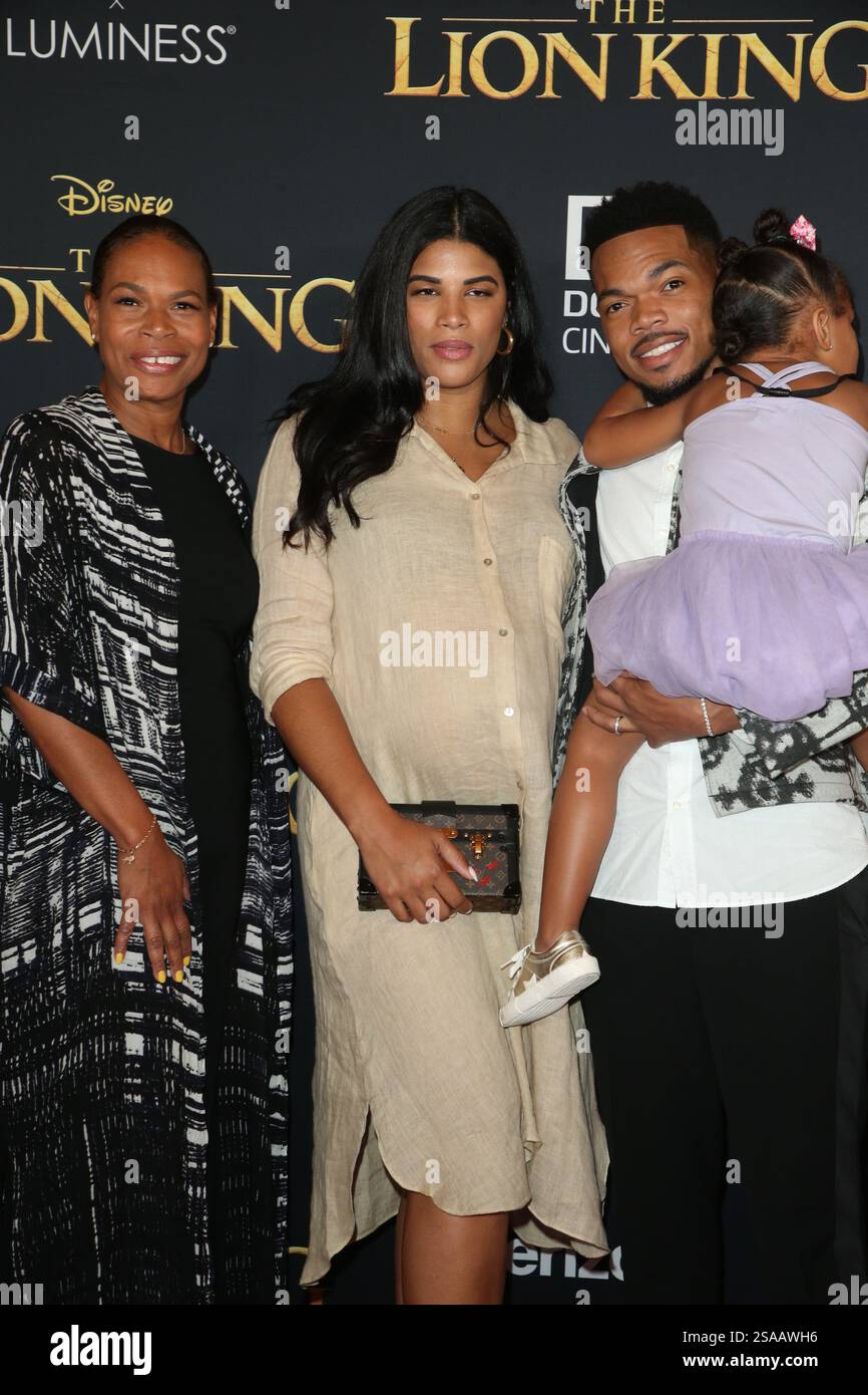 Chance The Rapper, wife Kirsten Corley (C) and daughter Kensli Bennett ...