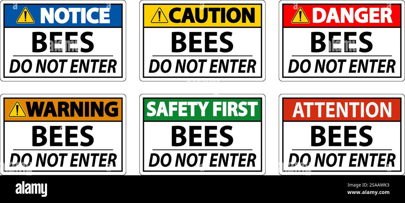 Caution Sign Bees - Do Not Enter Stock Vector Image & Art - Alamy