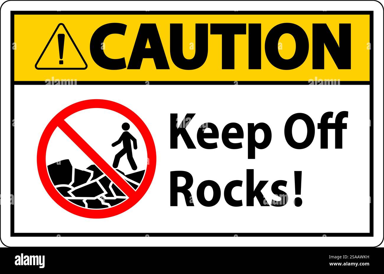 Caution Sign Keep Off Rocks Stock Vector Image & Art - Alamy