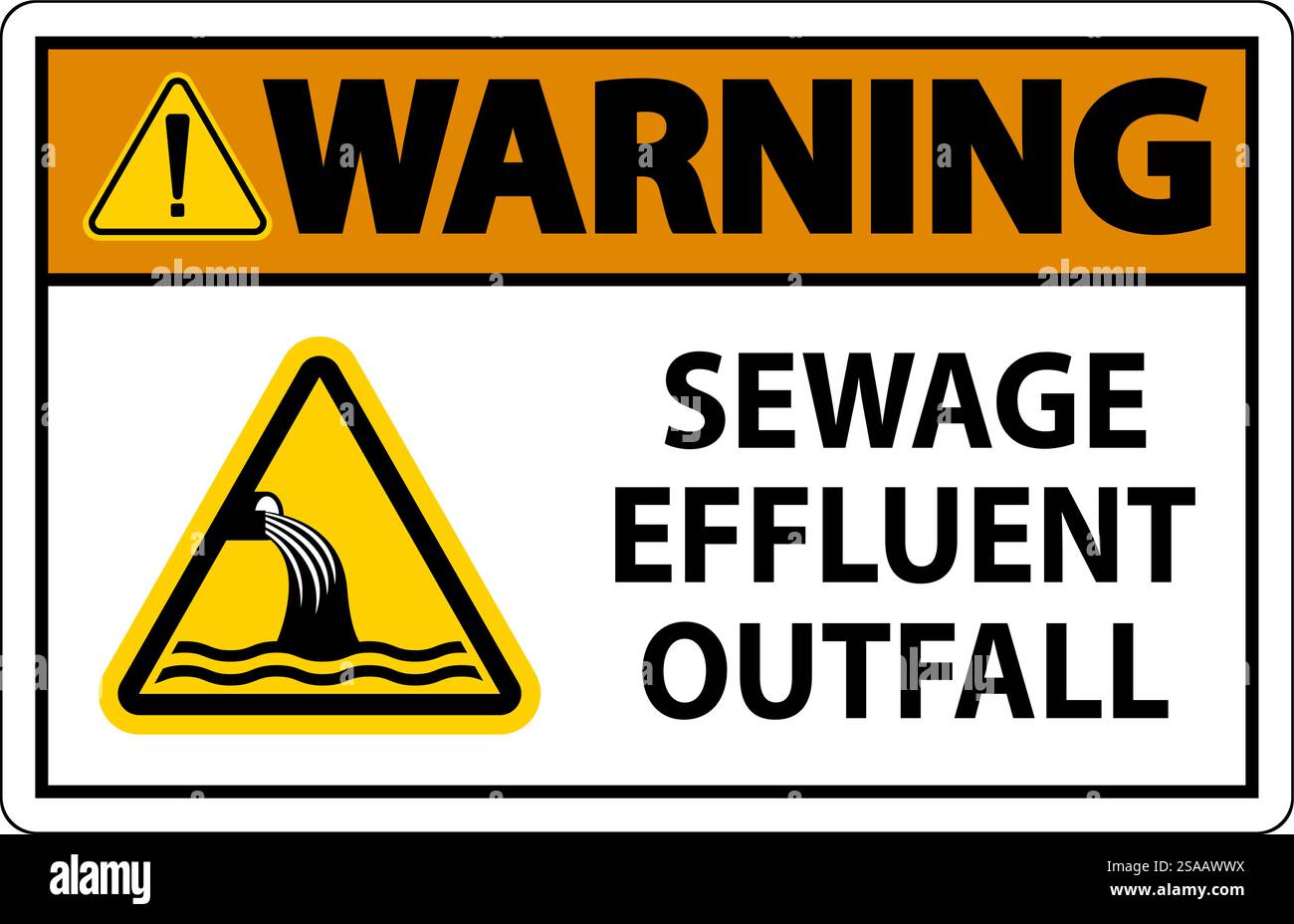 Water Safety Sign Warning - Sewage Effluent Outfall Stock Vector Image ...